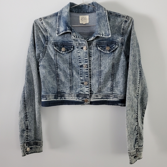 Cello | Jackets & Coats | Cello Stone Washed Cropped Buttondown Denim ...